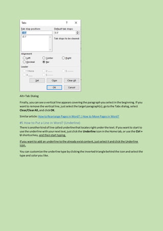 Insert a line in word | PDF