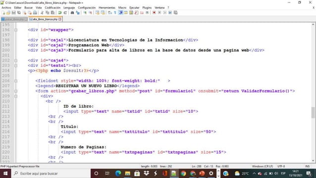 Insertar datos desde formulario web usando php | PPT
