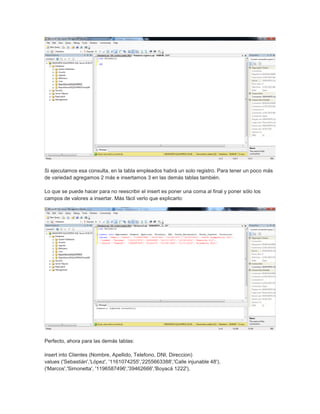 Insertar editarborrar registros sql_server_tutorial 2015 | PDF