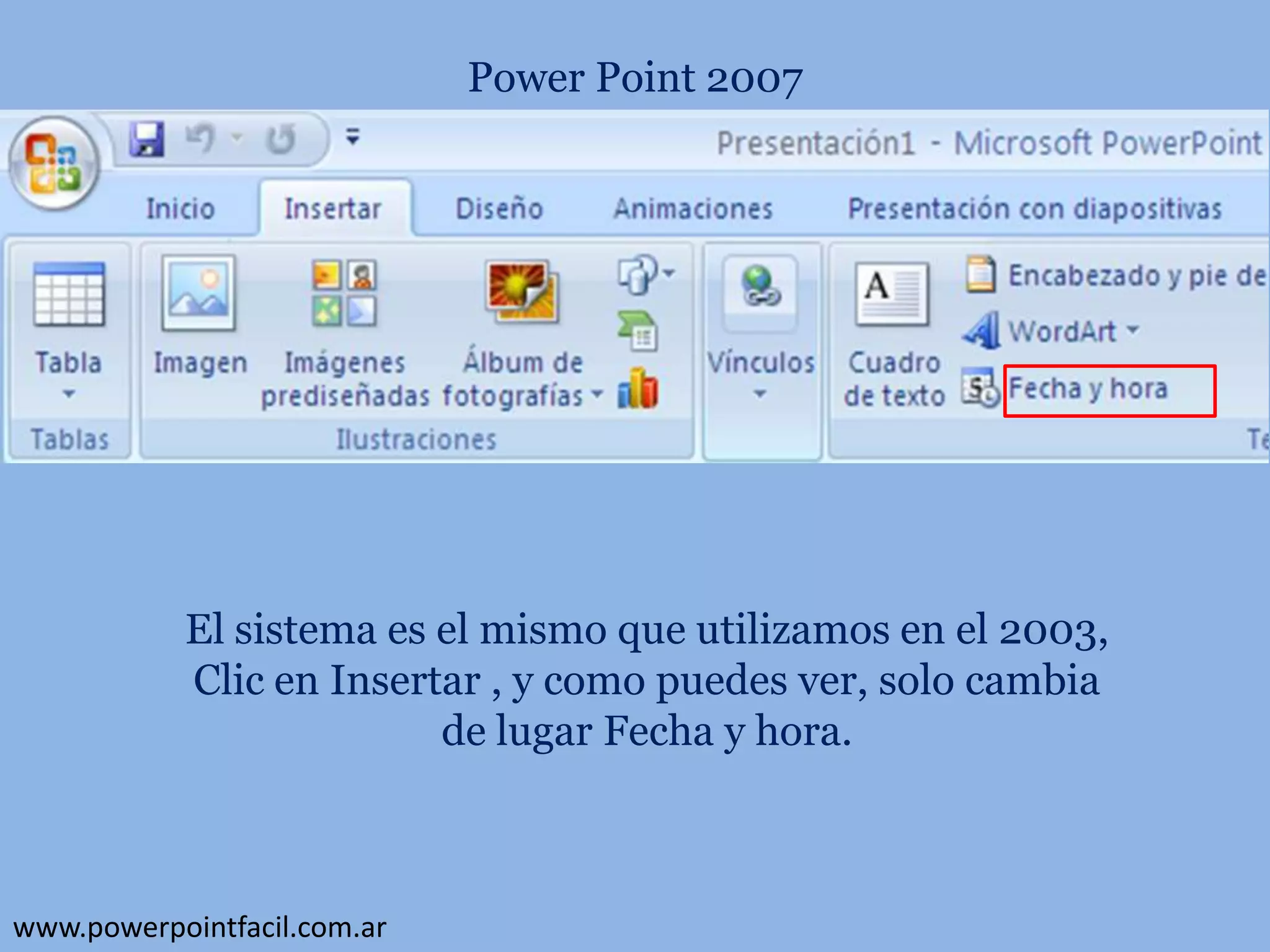 Insertar Fecha Y Hora Ppt