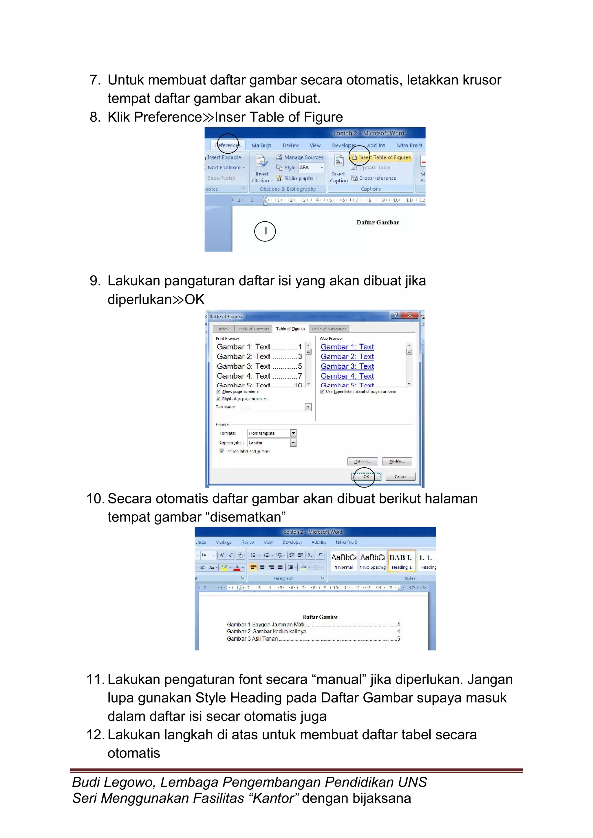 Insert caption untuk membuat daftar gambar | PDF