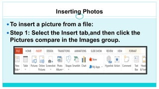 Inserting and editing photos | PPT