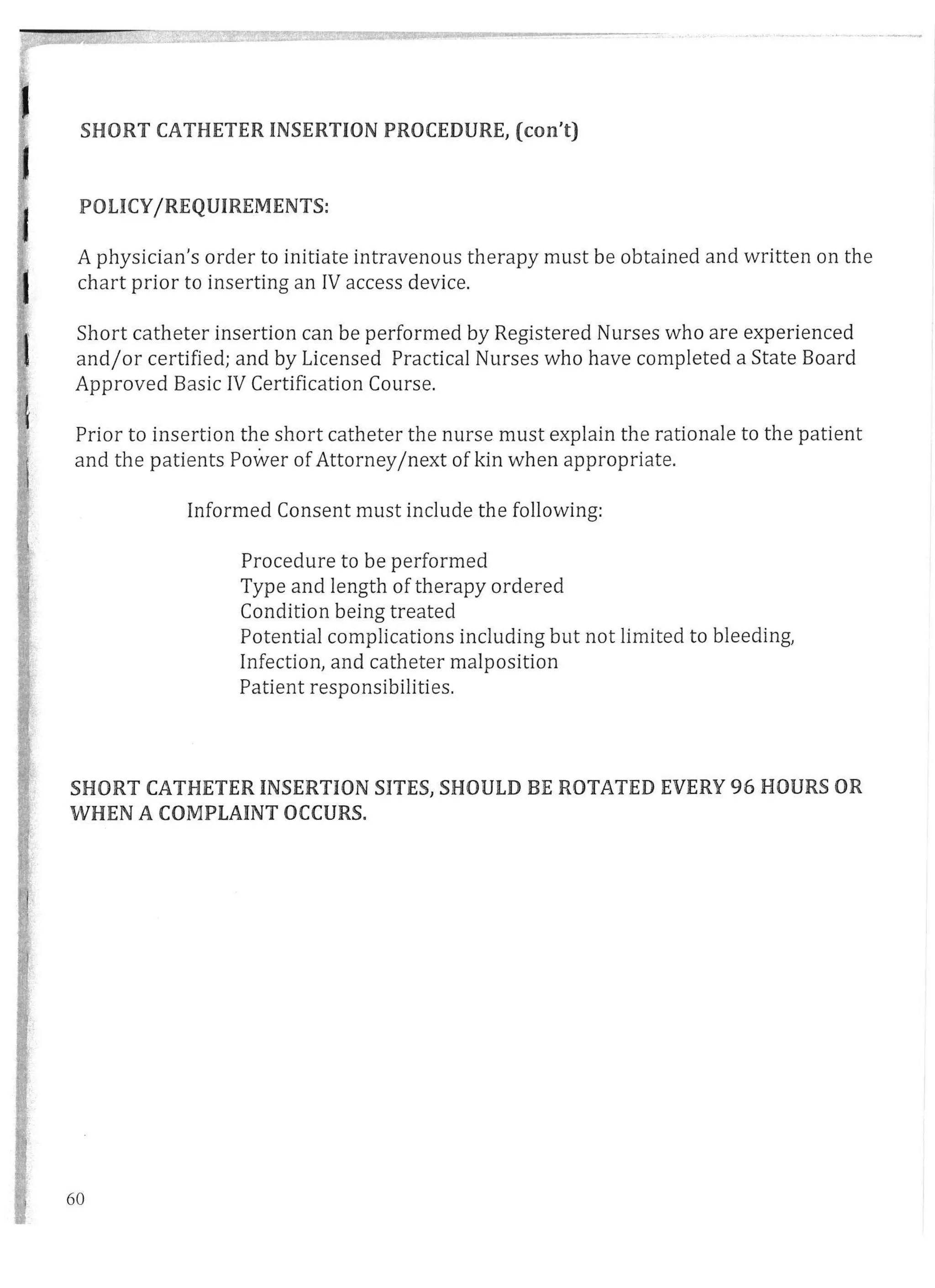 Inserting a short peripheral IV catheter paper | PDF