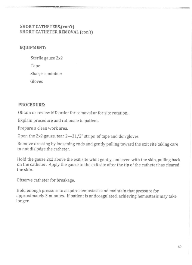 Inserting a short peripheral IV catheter paper | PDF