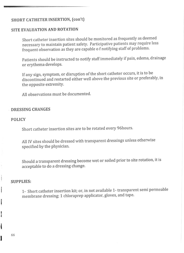 Inserting a short peripheral IV catheter paper | PDF