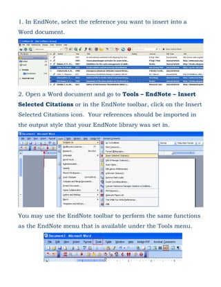 Inserting citations into microsoft word | PDF