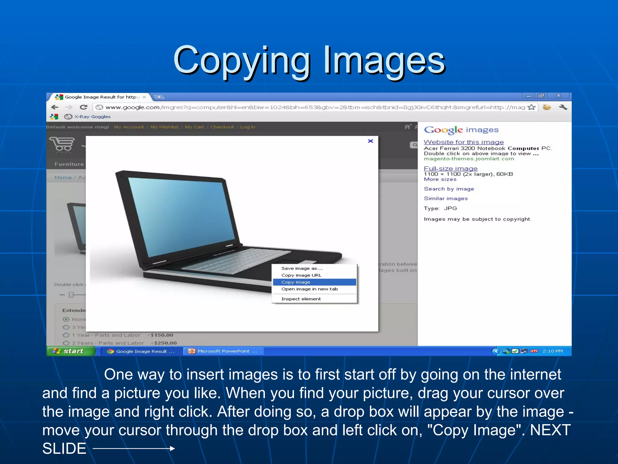 Inserting images | PPT
