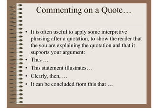Inserting Quotes Into Essays | PPT