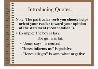 Inserting Quotes Into Essays | PDF