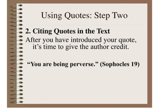 Inserting Quotes Into Essays | PPT