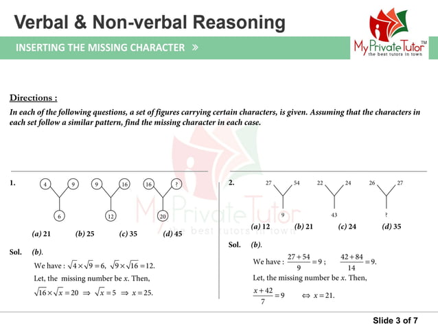 Questions on Verbal & Non Verbal Reasoning | PPT
