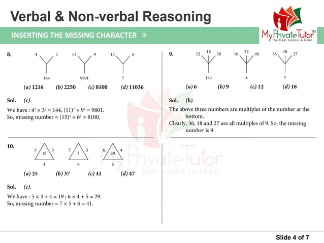 Questions on Verbal & Non Verbal Reasoning | PPT
