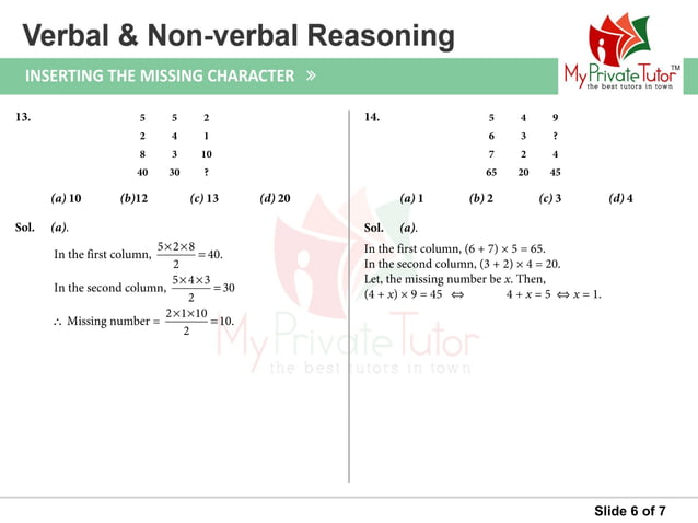 Questions on Verbal & Non Verbal Reasoning | PPT | Computing ...