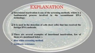 Insertional inactivation | PPTX
