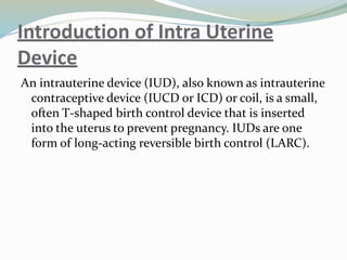 IUD (Intra Uterine Device) | PPTX