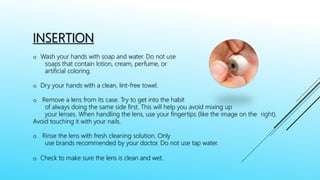 Insertion and removal of rgp contact lens. | PPTX