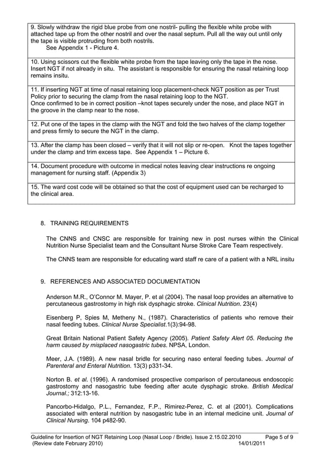 Insertion of ngt retaining device nasal loop bridle | DOC | Ear, Nose ...