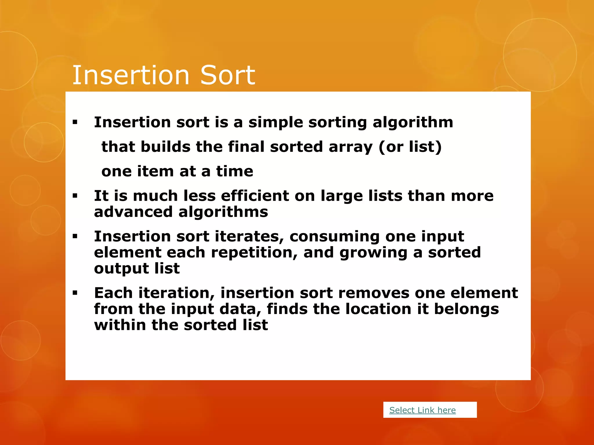 Insertion sort | PPTX