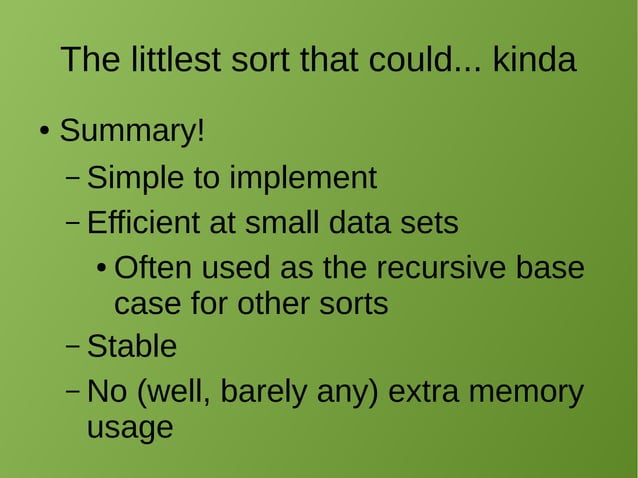 Intro to Sorting + Insertion Sort | PPT