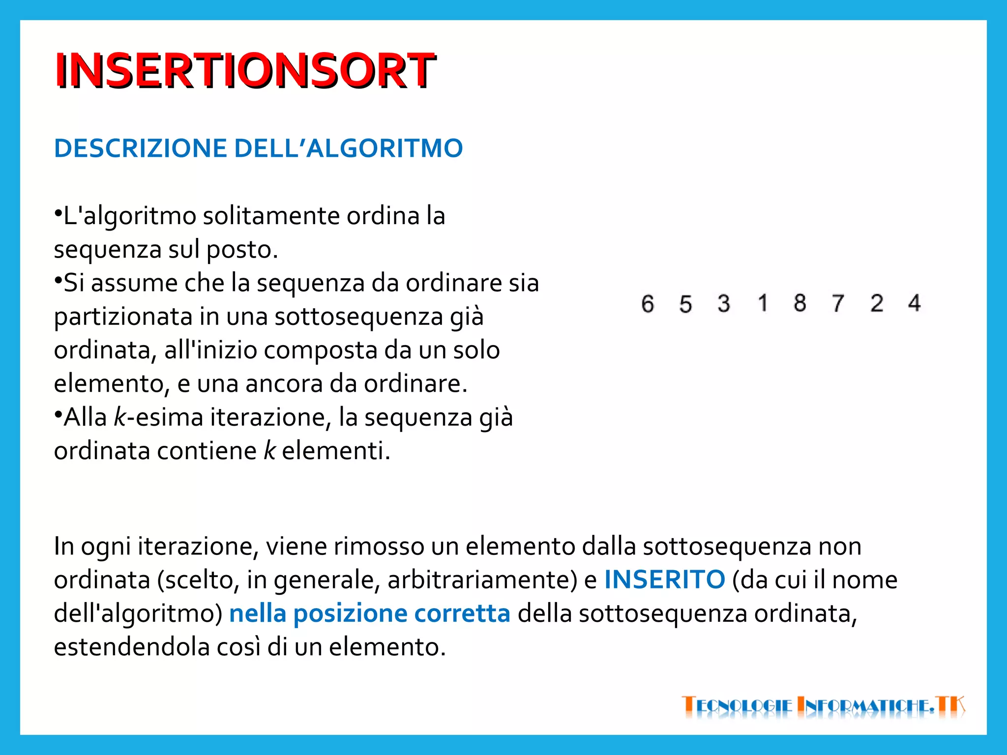 Insertion sort | PPT | Programming Languages | Computing