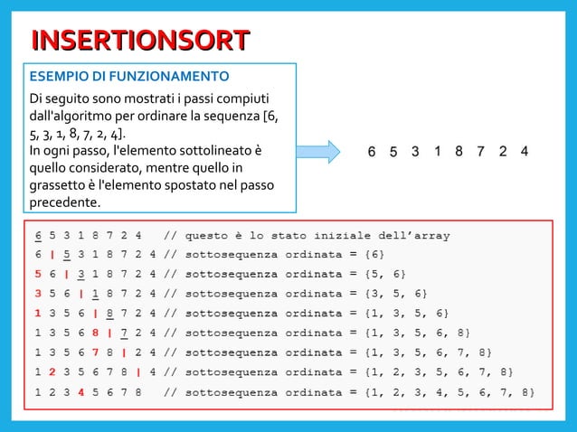 Insertion sort | PPT | Programming Languages | Computing