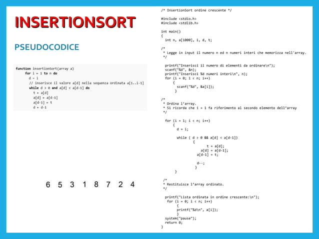 Insertion sort | PPT | Programming Languages | Computing