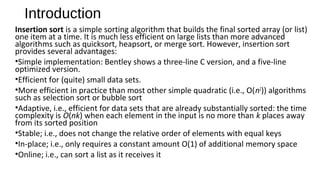 Insertion sort | PPT | Programming Languages | Computing