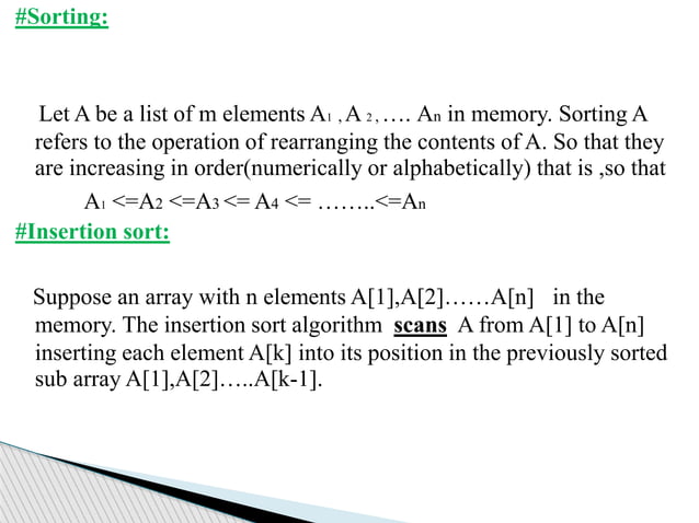 Insertion sort algorithm power point presentation | PPTX Insertion sort algorithm power point presentation | PPTX