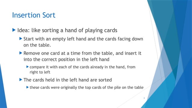 Insertion Sort Quick Introduction With Example Ppt