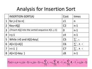 Insertion sort analysis | PPTX | Programming Languages | Computing