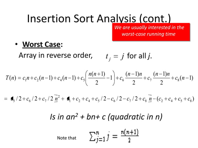 Insertion sort analysis | PPT