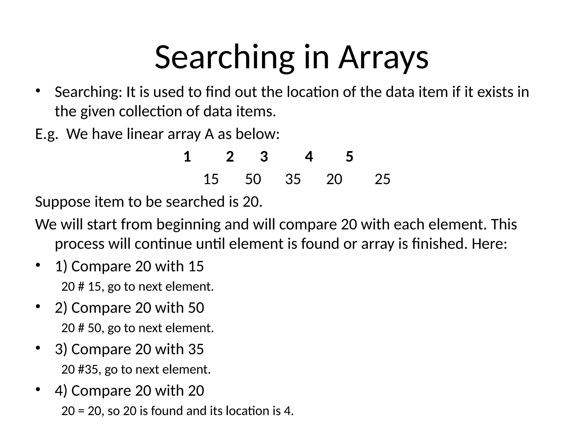 Insertion sort & Linear Search presentation | PPT
