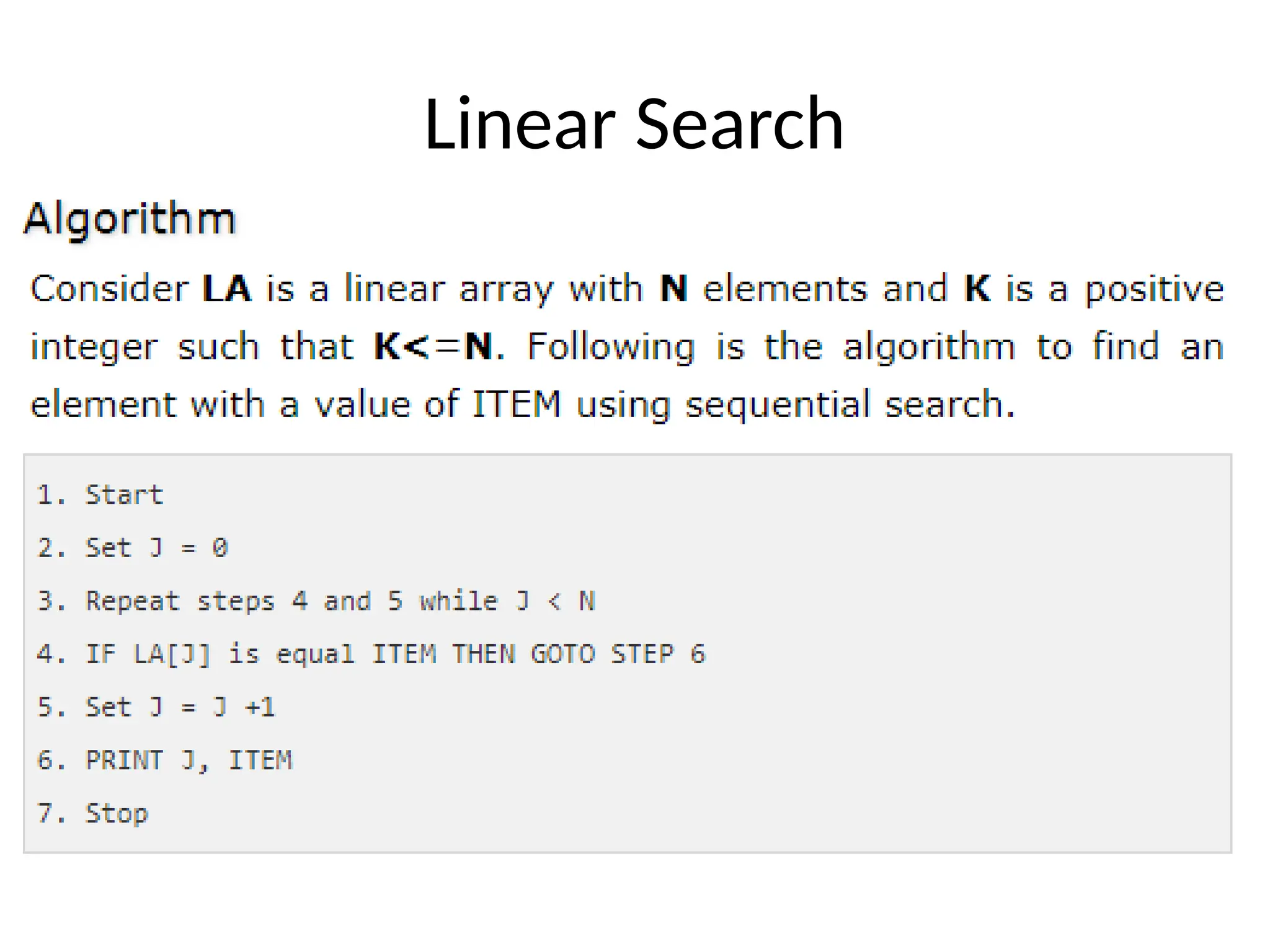 Insertion sort & Linear Search presentation | PPTX