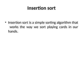 Insertion sort & Linear Search presentation | PPTX
