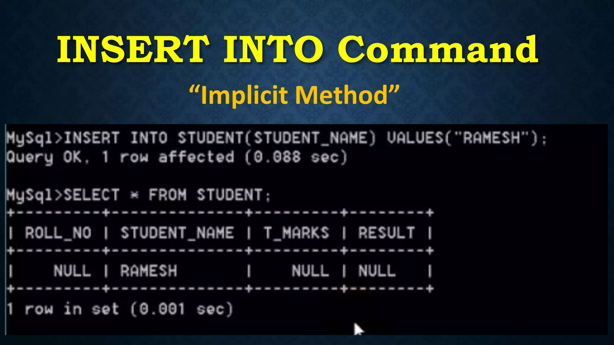 Insert Statement | PPTX