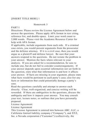 [INSERT TITLE HERE] 1Homework 3PART IDirections Pleas.docx