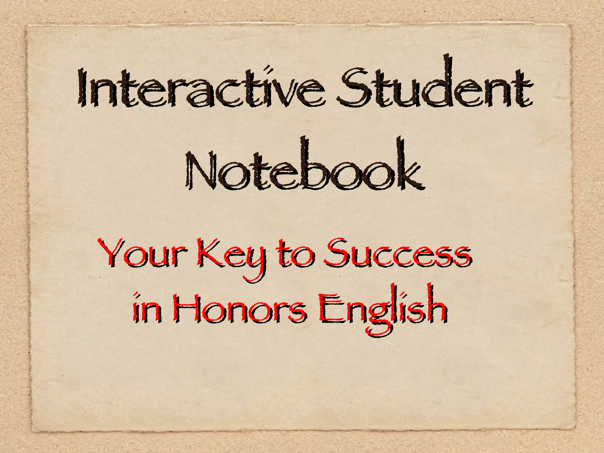 Interactive Notebook for English | PPT