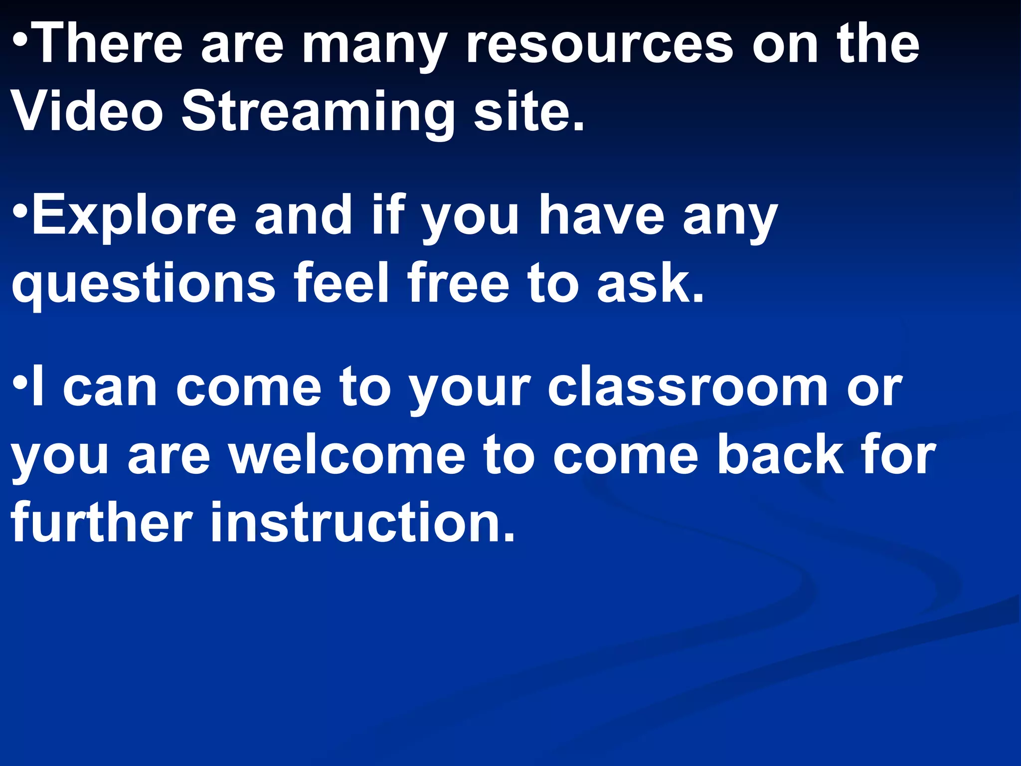 In-Service Project Power Point on Video Streaming | PPT | Computing | Technology & Computing