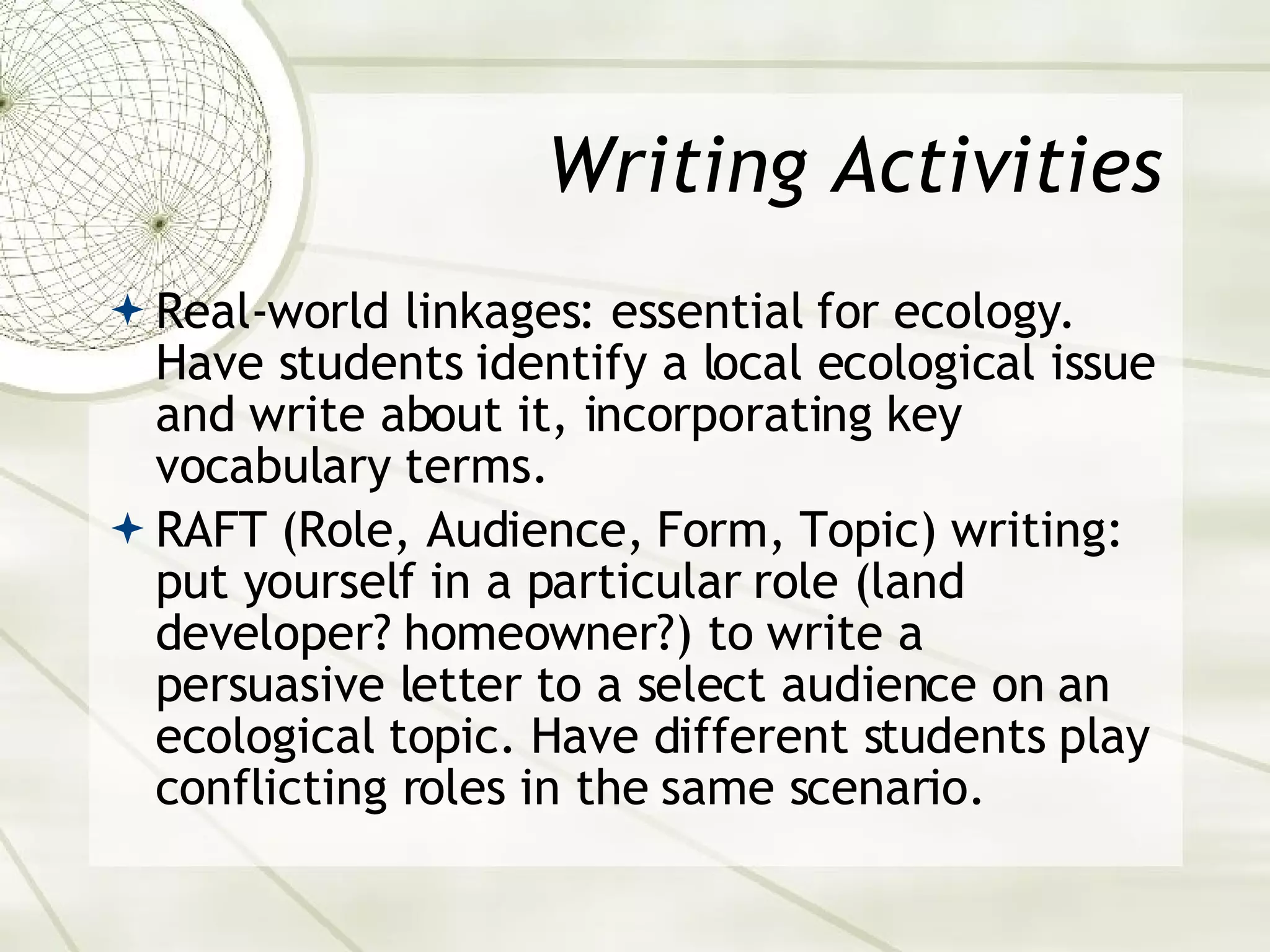 Ecology RICA & Graphic Organizers | PPT