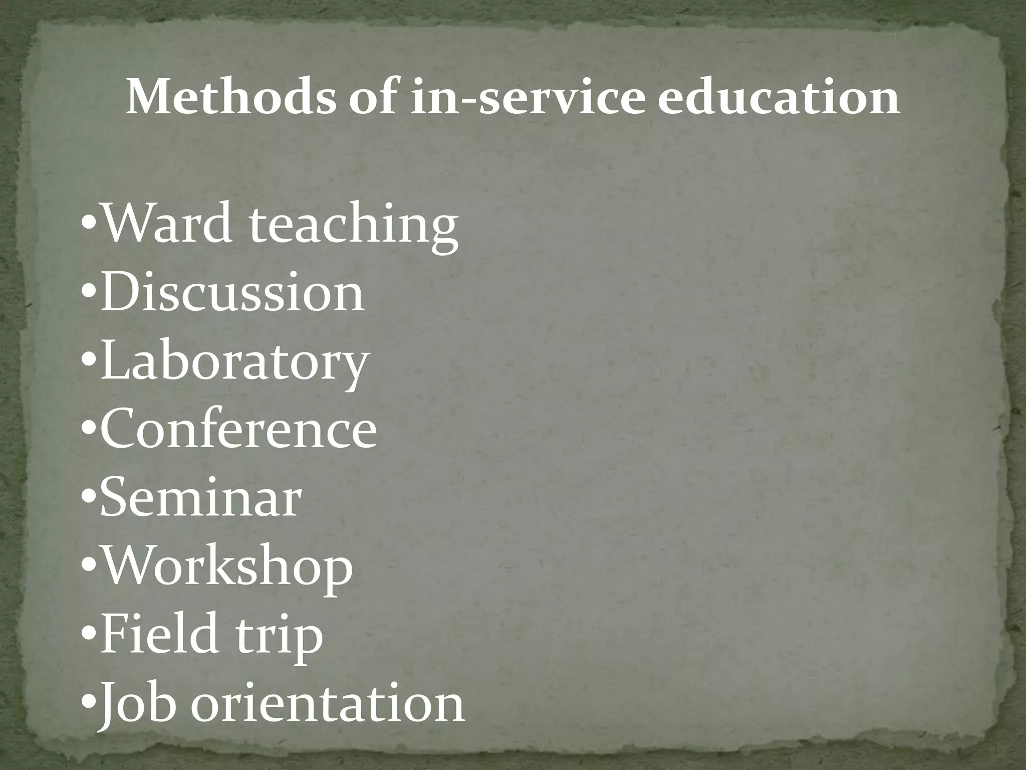 In service education | PPT