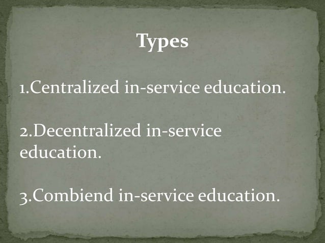 In service education | PPT