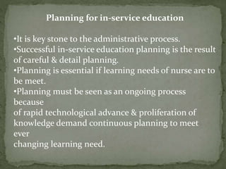 In service education | PPTX | Educational Assessment | Education