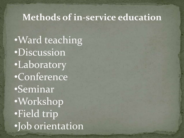 In service education | PPT