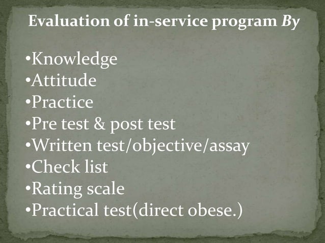 In service education | PPT