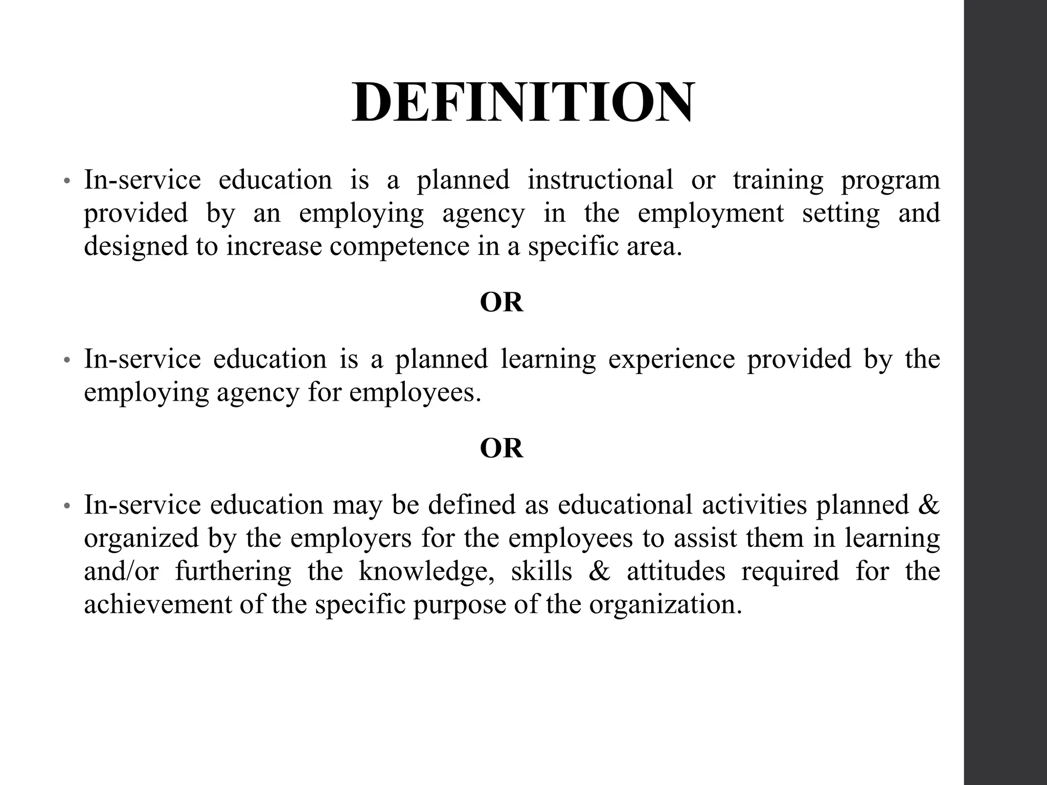 In-service education (Nursing Mangement) | PPTX