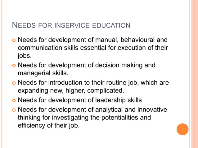 Inservice education | PPTX | Vocational Training | Careers