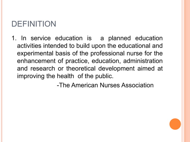 Inservice education | PPTX | Vocational Training | Careers