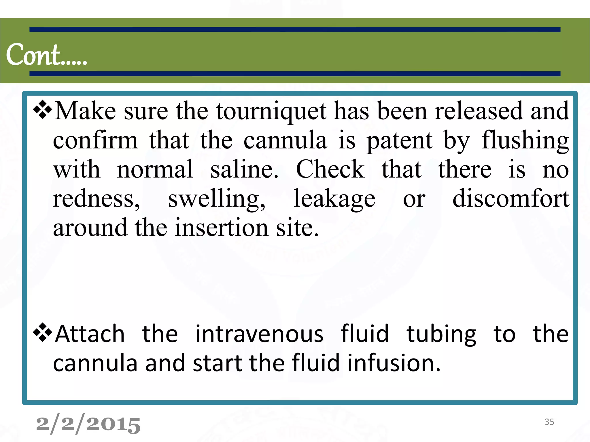 Intravenous canulation, its complication and nursing management | PPSX