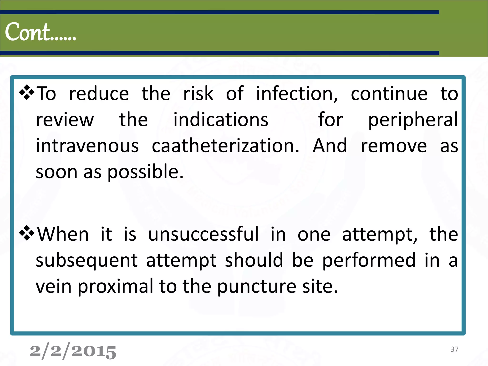 Intravenous canulation, its complication and nursing management | PPSX