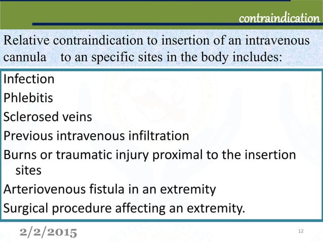Intravenous canulation, its complication and nursing management | PPSX